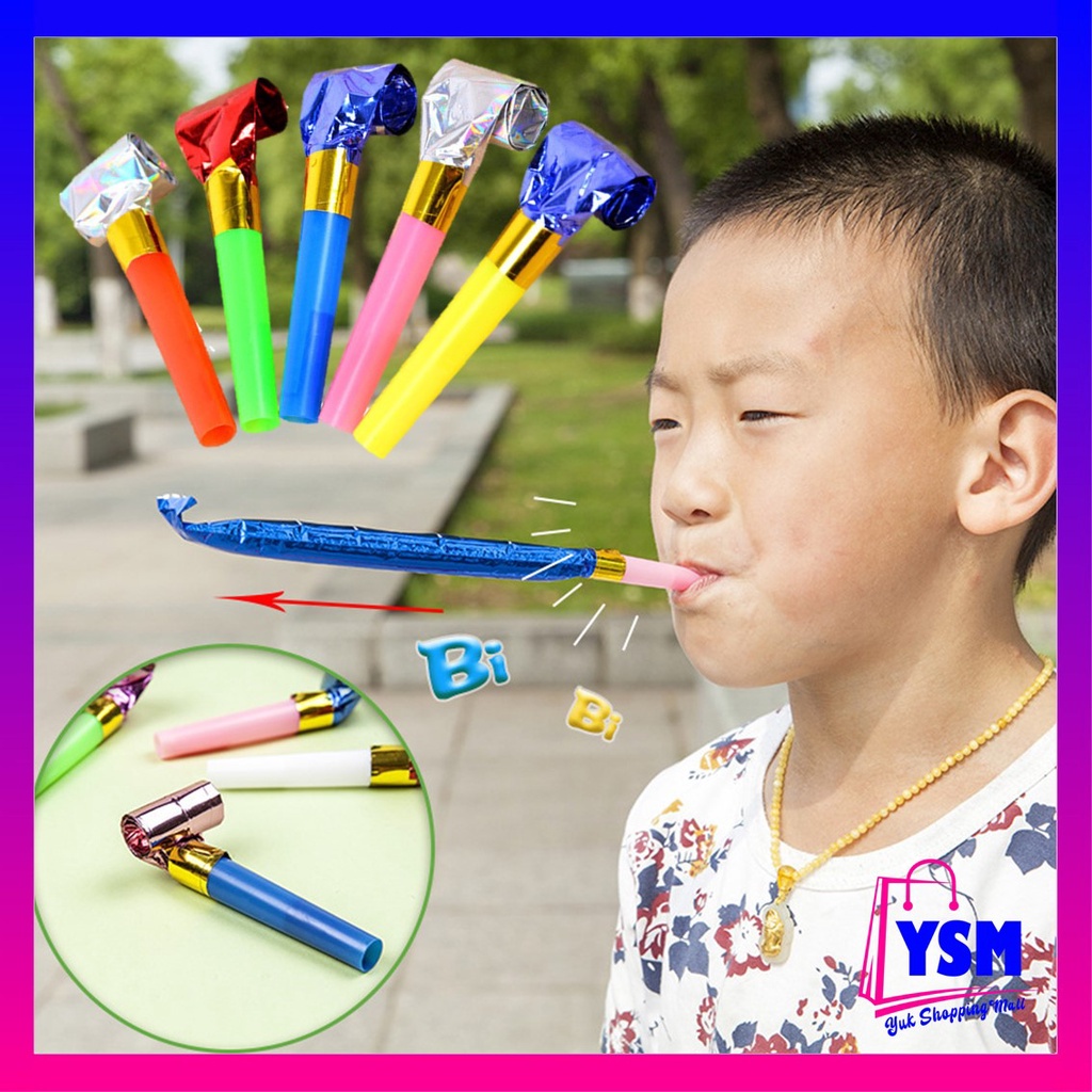 Jual YSM Terompet Lidah Polos Metalik Peluit Julur Pesta Ulang Tahun ...