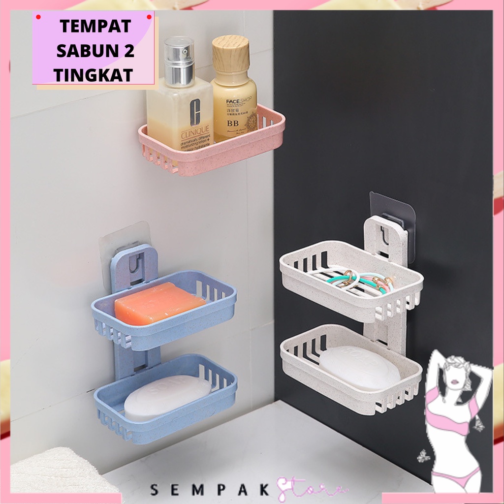 Jual SS Tempat Sabun Batang 2 Tingkat Kotak Sabun Kamar Mandi 2 Susun ...