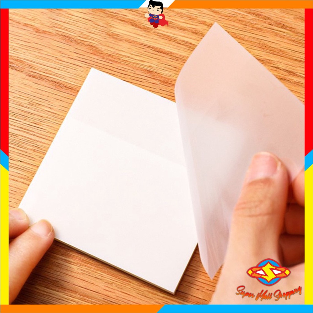 Jual SMS Set Kertas Notes Transparan 50 Lembar Label Stickers PET Tahan ...