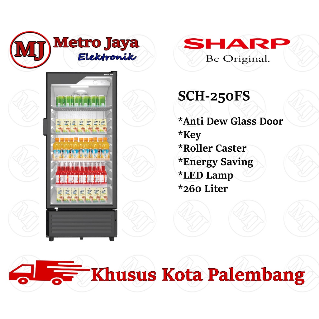 Jual SHOWCASE SHARP SCH 250 FS Kulkas Minuman 4 rak kulkas minuman sharp | Shopee Indonesia