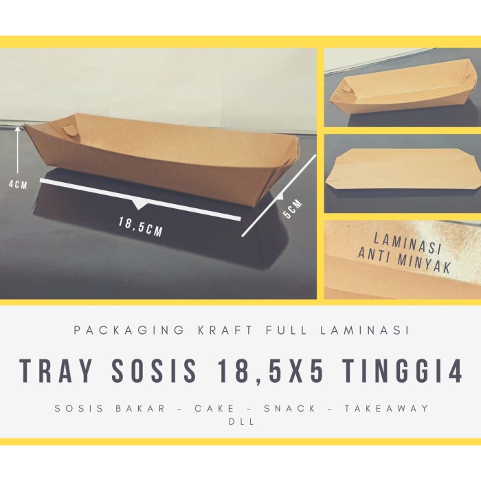 Jual {Kotak} Tray Sosis Box Sosis Bakar Packaging Sosis Kraft Laminasi ...