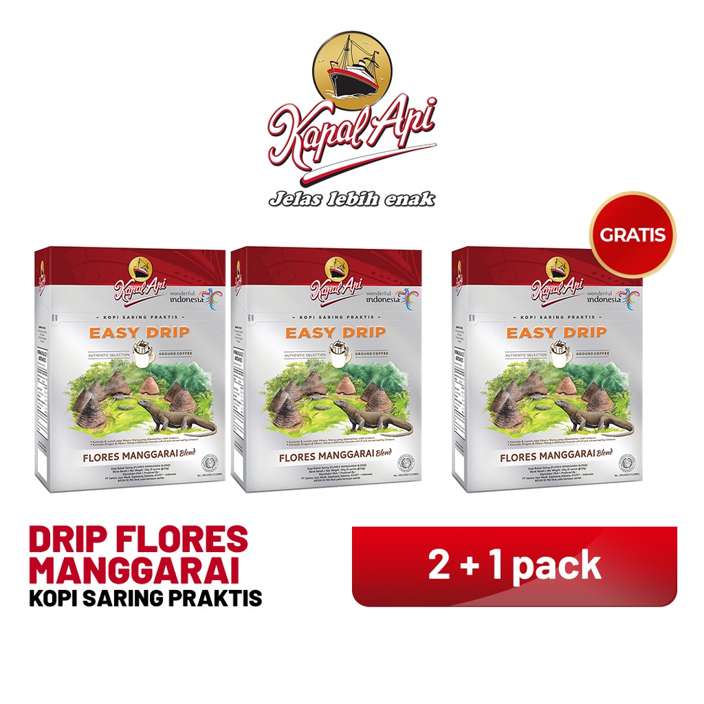 Jual Buy 2 Get 1 - KAPAL API Drip Flores Manggarai Folding Box (5 x 10 ...