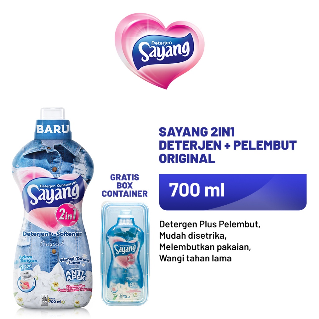 Jual Sayang Deterjen 2in1 plus Pelembut Original Botol 700 ml | Shopee ...