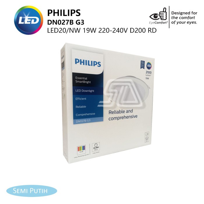 Jual Downlight LED Philips DN027B G3 LED20/NW 19W 220-240V D200 RD ...