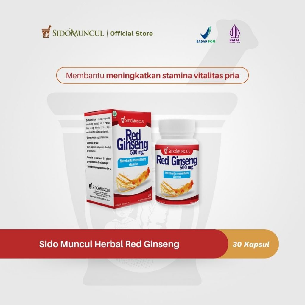Jual Sido Muncul Natural Herbal Red Ginseng 30'k - Stamina Vitalitas Seksual Pria | Shopee Indonesia