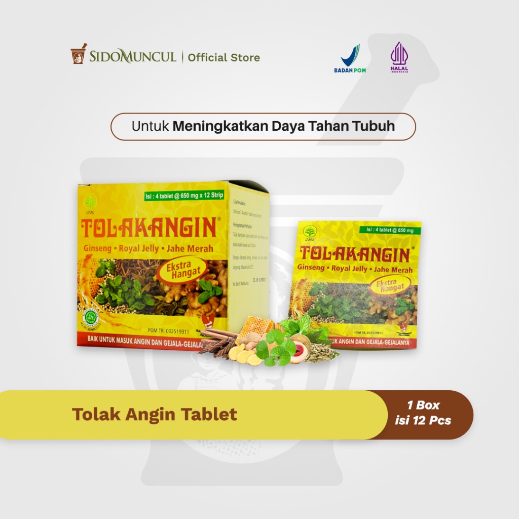 Jual Tolak Angin Tablet Dus isi 12's Masuk Angin Perut Kembung Lega ...