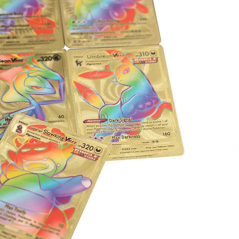 Jual Cod55Pcs Kartu Emas Rainbow Pokemon Cards Vmax Gx Gold Cards Tcg ...