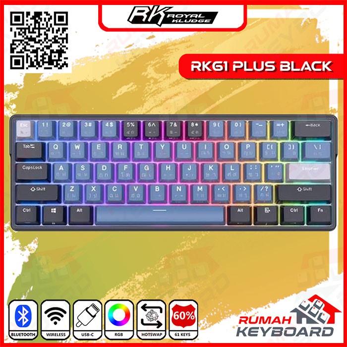 Jual ROYAL KLUDGE - RK61 PLUS - 3 MODE - RGB - BLACK - MECHANICAL ...