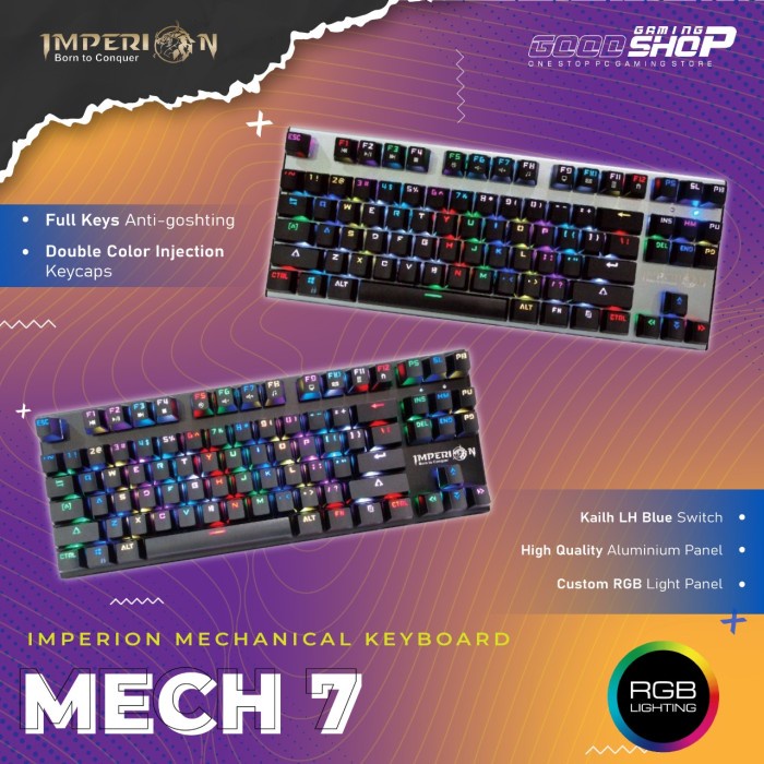 Jual Imperion Mech 7 KG-M07R Mechanical RGB - Gaming Keyboard | Shopee ...