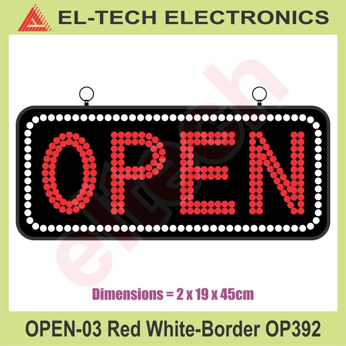 Jual LED Logo Sign Board Tanda Buka OPEN-3 Merah Kuning Hijau Biru ...