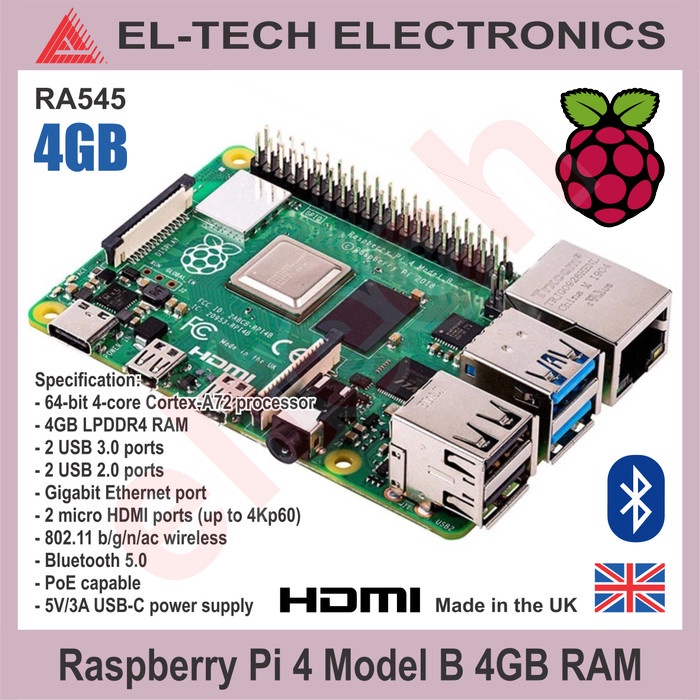 Jual Raspberry Pi4 Pi 4 Model B Development Board System CPU 2GB 4GB 8GB | Shopee Indonesia