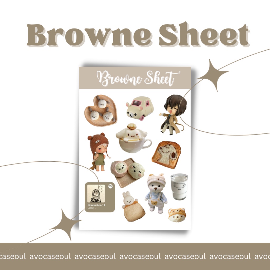 Jual sticker browne sheet sticker toro inoue sticker aesthetic ins ...