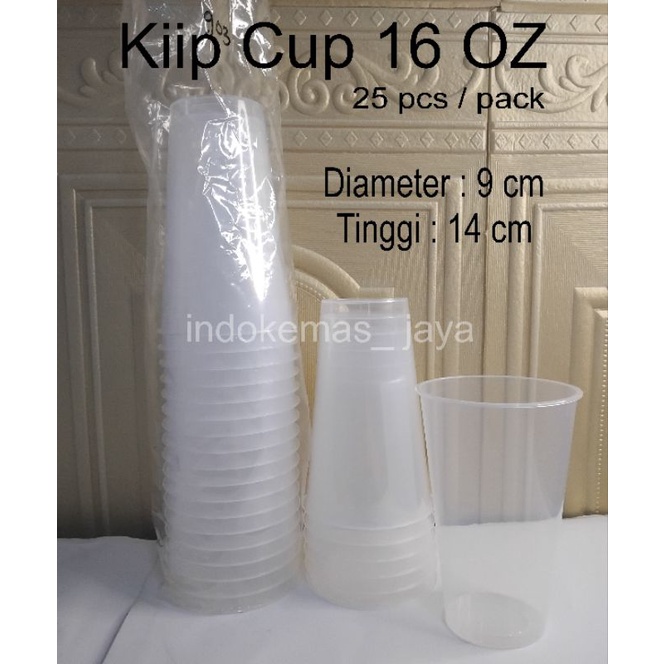 Jual Cup KIIP 16Oz/ Gelas Minum KIIP/ Cup Es Buah/ Cup Minum Plastik ...