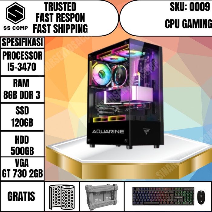 Jual Pc / Cpu Gaming Full Set I5 3470 Ssd 120Gb Gt 730 2Gb Murah | Shopee Indonesia