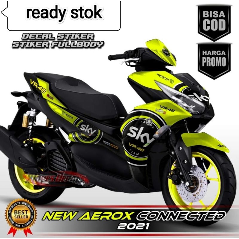 Jual decal aerox 155 full body striping aerox new connected sticker ...