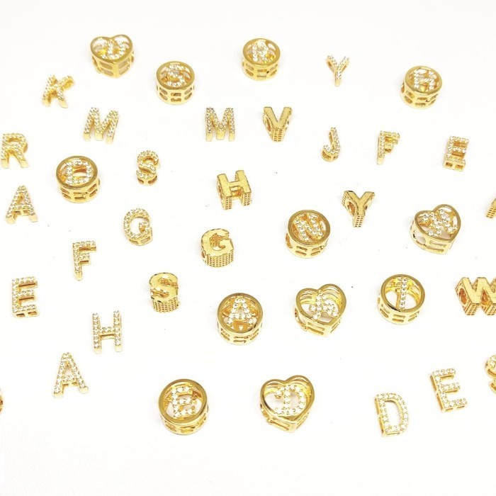 Jual [New Ori] Liontin Pandora Huruf Alphabet Emas Kuning Kadar 700 ...