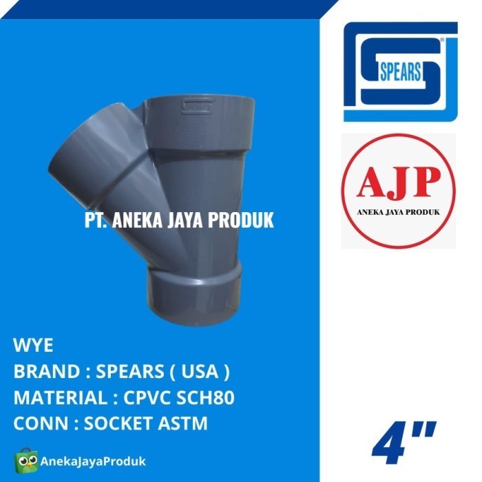 Jual Original Wye Cpvc Sch80 Socket Astm / Spears Usa / 4 Inch Limited ...