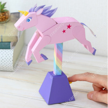 Jual KUDA UNICORN BISA BERGERAK KERTAS miniatur DIY Papercraft mainan ...