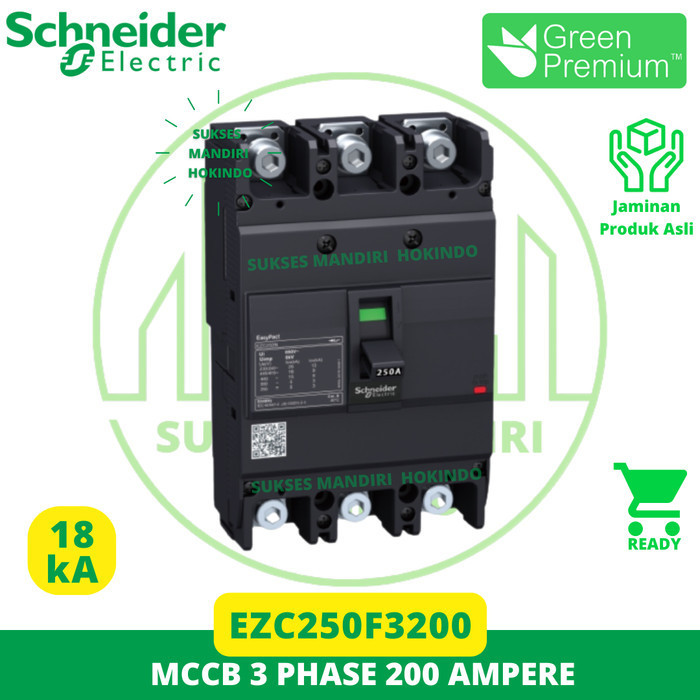 Jual [New Ori] Mccb 3 Phase 200 Ampere 3P 200A Originalsni Schneider Easypact Ezc250F Diskon ...