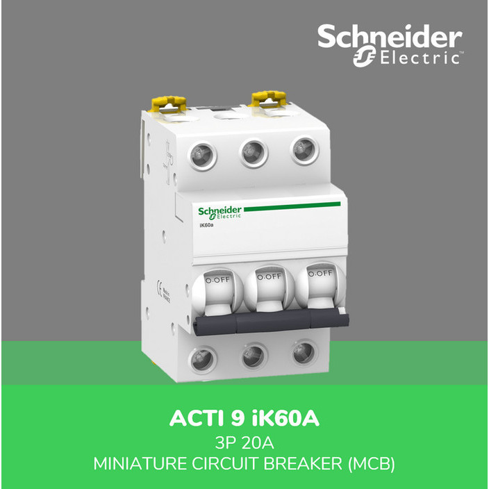 Jual [New] Schneider Acti9 Ik60A Mcb 20A - 3P - 4.5Ka Kurva C - A9K14320 Terbaru | Shopee Indonesia