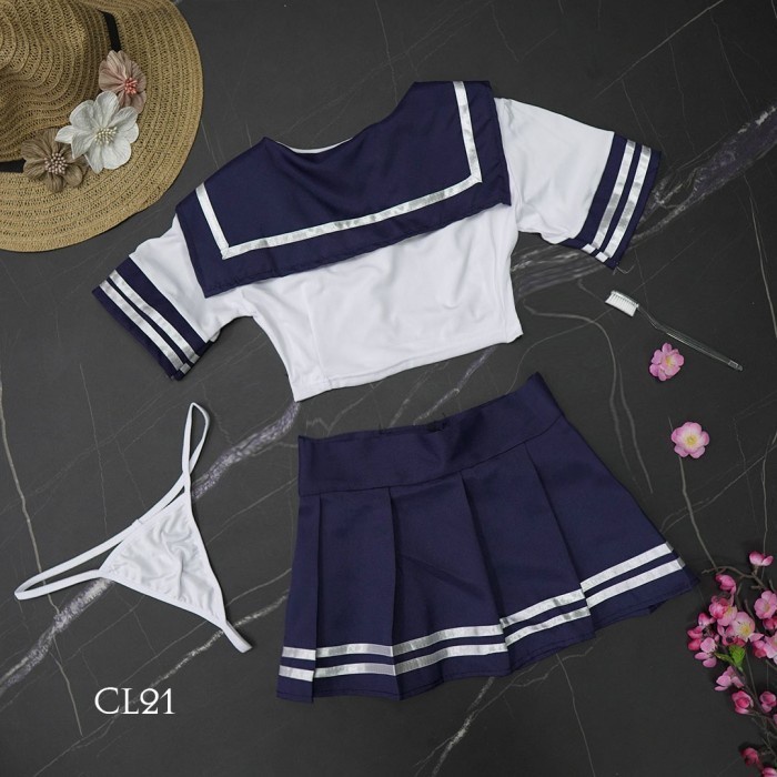 Jual KOSTUM SEXY LINGERIE STUDENT COSPLAY UNIFORM SERAGAM SEKSI BIRU ...