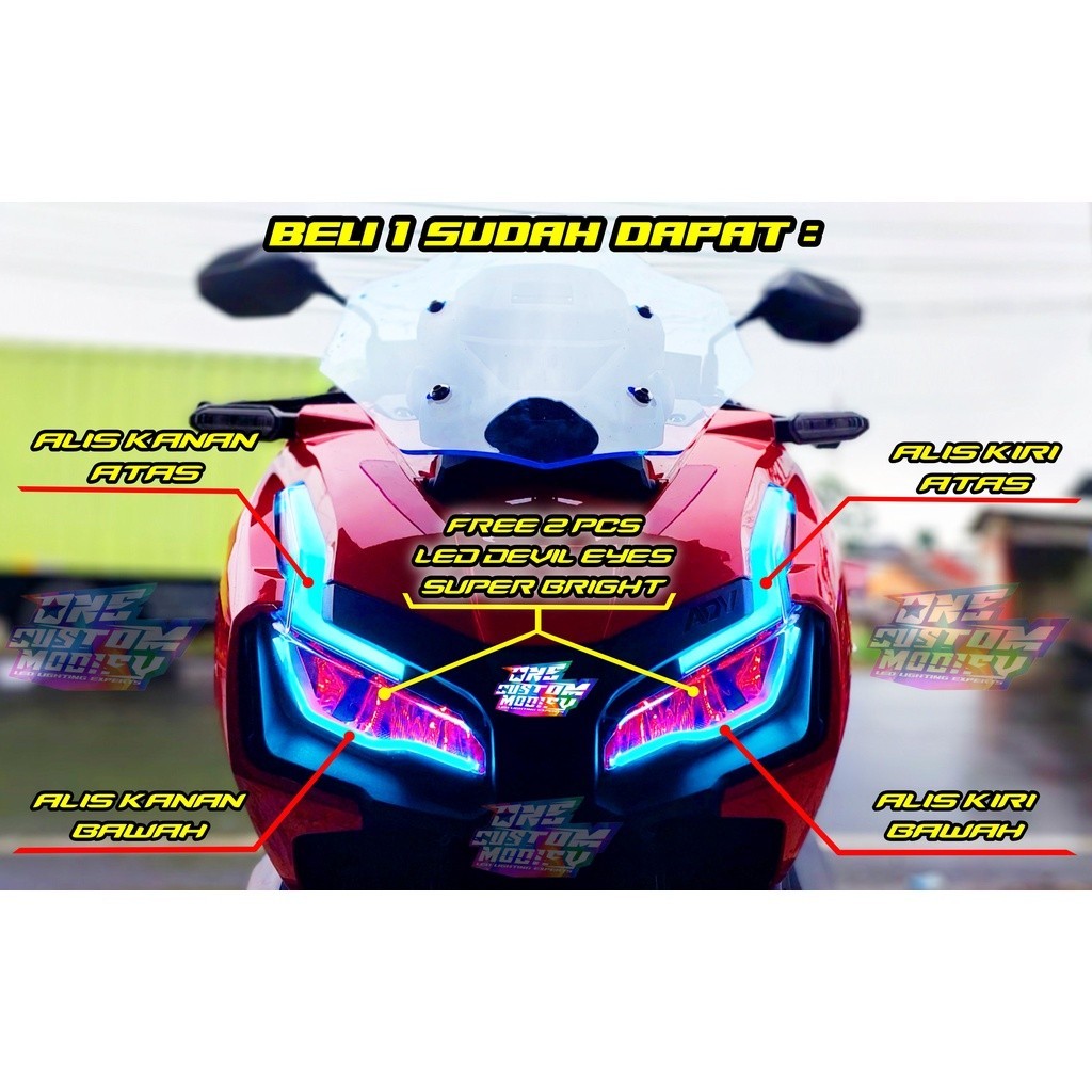 Jual Lampu Led Alis Drl Bonus Devil Eyes Adv 150 & 160 All New Adv 2023 2019 2020 2021 2022 ...