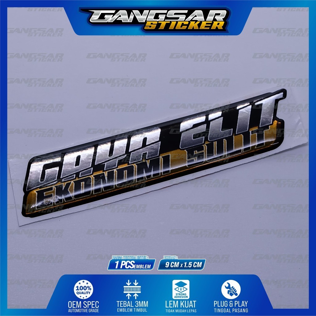 Jual Emblem logo gaya elit ekonomi sulit / emblem timbul gaya elit ...