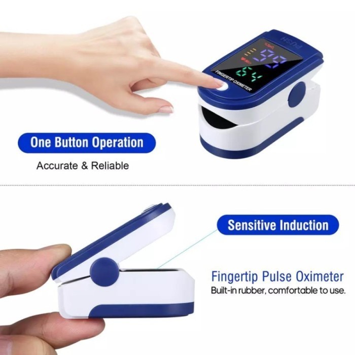 Jual Oximeter Pulse Fingertip Spo2 Biru-Oxymeter Pengukur Saturasi ...