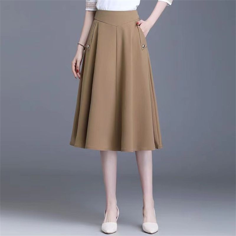 Jual Rok Wanita Ukuran Ekstra Besar, Rok A-line Pinggang Tinggi ...