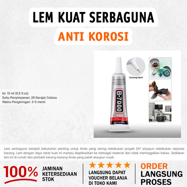 Jual Lem Power Glue Strong Adhesive Anti Korosi Warna Transparan Isi ...