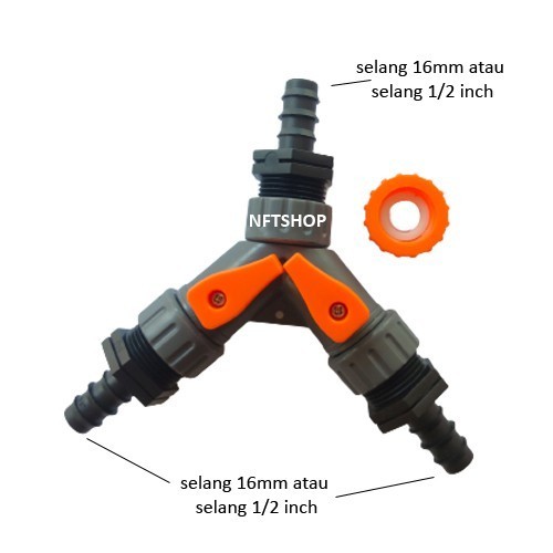 Jual Valve Splitter Cabang 2 Selang 16mm, 1/2 Inch | Shopee Indonesia