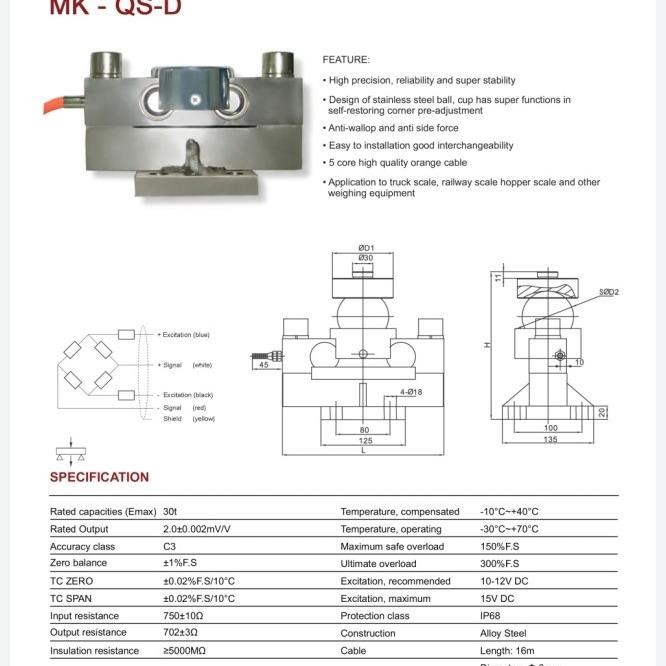 Jual Load Cell Jembatan Timbangan Digital 30T / Mk Qs - D 30 Ton | Shopee Indonesia