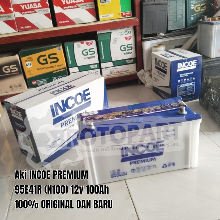 Jual AKI MOBIL GENSET EXCAVATOR ACCU INCOE PREMIUM N100 95E41R 12V 100AH | Shopee Indonesia