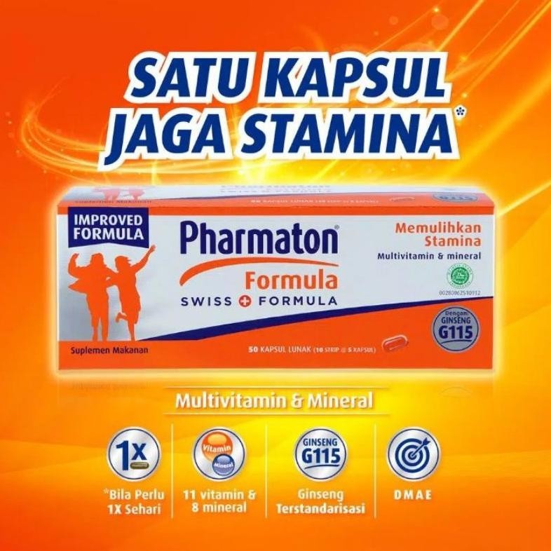 Jual VITAMIN PHARMATON FORMULA Multivitamin Mineral 1 Strip Untuk ...