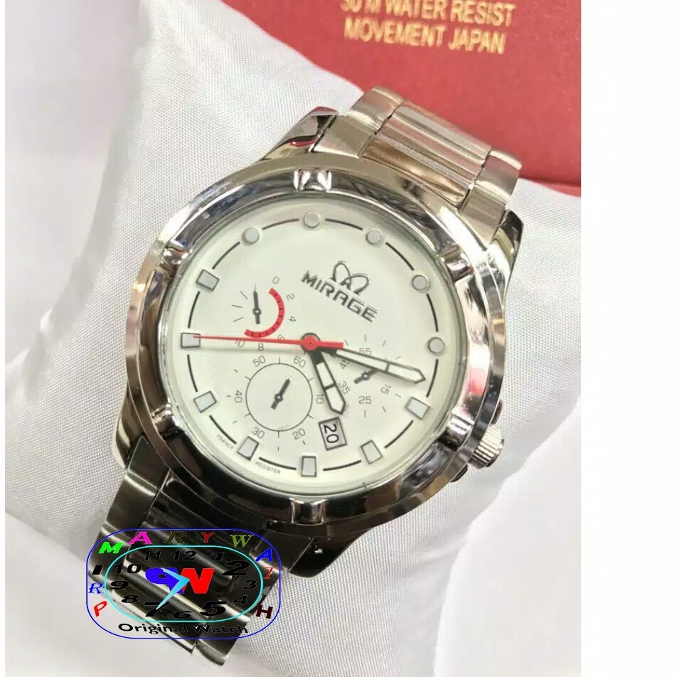 Jual Mirage Jam Tangan Murah Pria 8033 Silver - All Stainless - Quartz ...