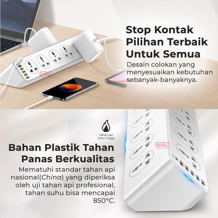 Jual STOP KONTAK UNIVERSAL 10 LUBANG USB PD POWER SOCKET COLOKAN LISTRIK | Shopee Indonesia
