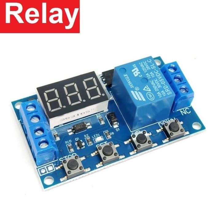 Jual Relay Timer Delay Modul Display 4Tombol Digital Dc Time Module ...