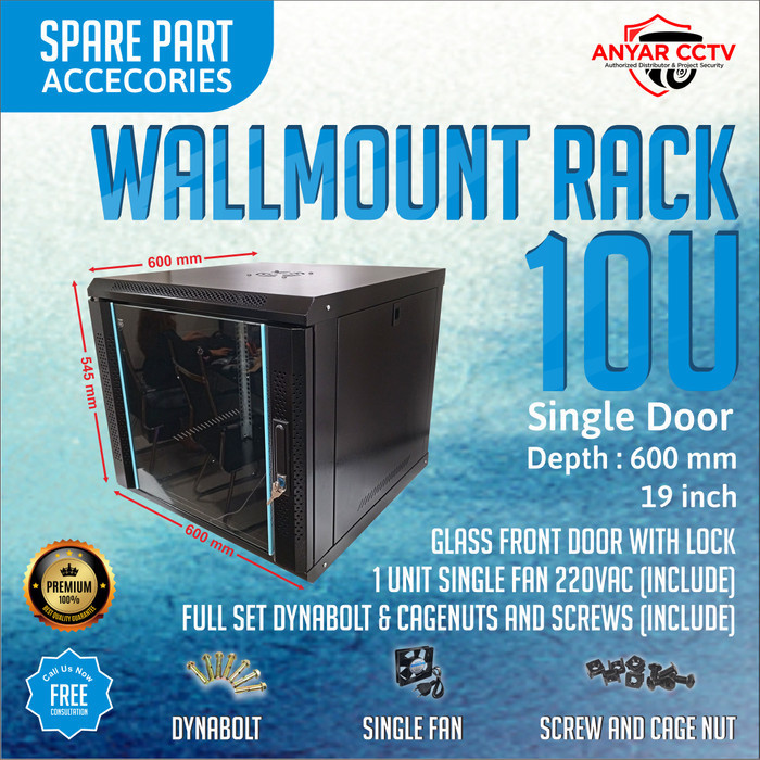 Jual Premium Rak Server Rack Wallmount Rackmount 10U Depth 600m 600x600x545 | Shopee Indonesia
