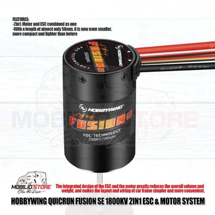 Jual Hobbywing Quicrun Fusion SE 1800KV 2in1 Motor ESC Combo RC Crawler ...