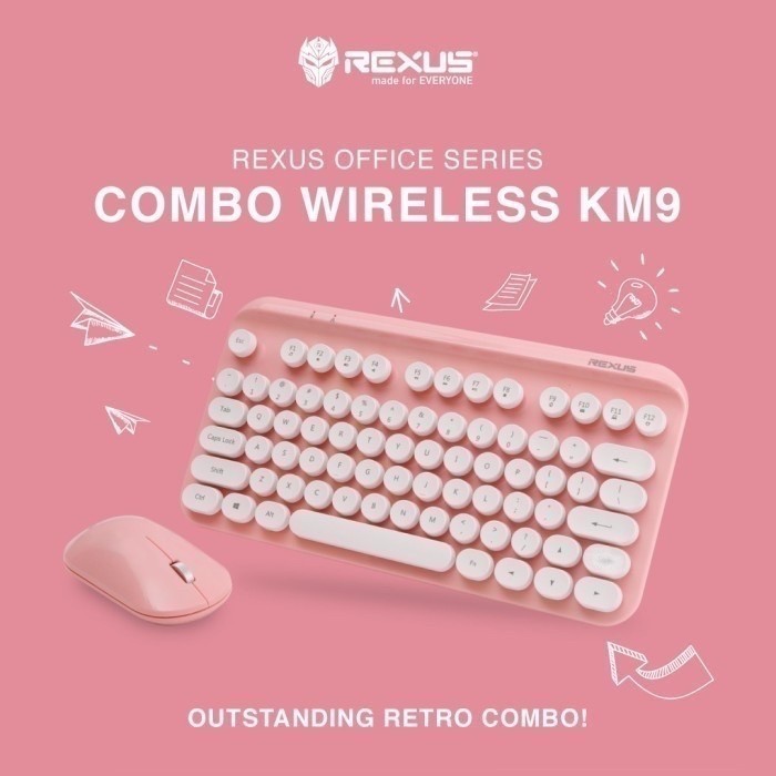 Jual Rexus Km9 Combo Wireless Keyboard Mouse Tanpa Kabel | Shopee Indonesia