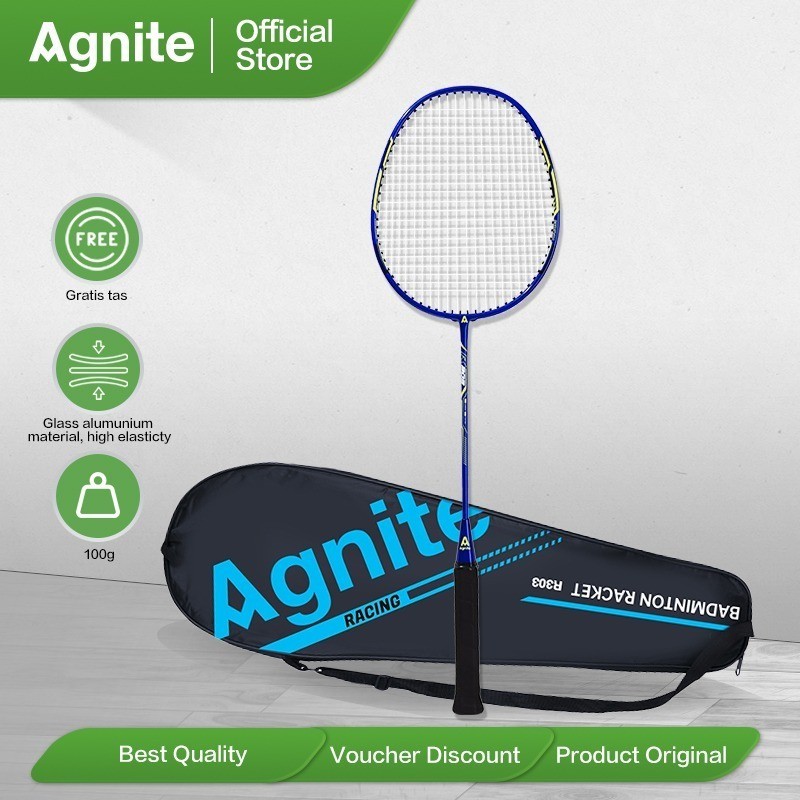 Jual Agnite Raket Bulutangkis / Glass Alumunium Badminton Racket 1 pcs ...