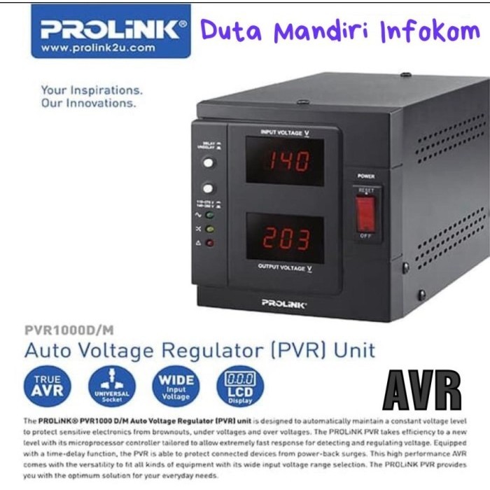 Jual Stabilizer Prolink 1000 Va - Auto Voltage Regulator Pvr1000 D ...