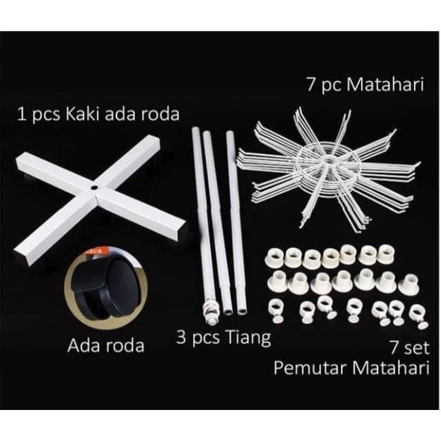 Jual Rak Display Putar Matahari 7 susun Besi Kuat Tebal Impor ADA RODA ...