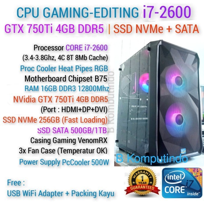 Jual CPU RAKITAN CORE i7 XEON RAM 16GB VGA NVIDIA 4GB DDR5 GAMING EDITING | Shopee Indonesia