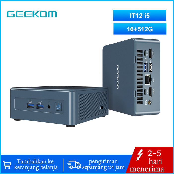 Jual GEEKOM MINI PC MINI IT12 i5-12450H 16GB DDR4/512GB PCIe 4 SSD Win11 | Shopee Indonesia