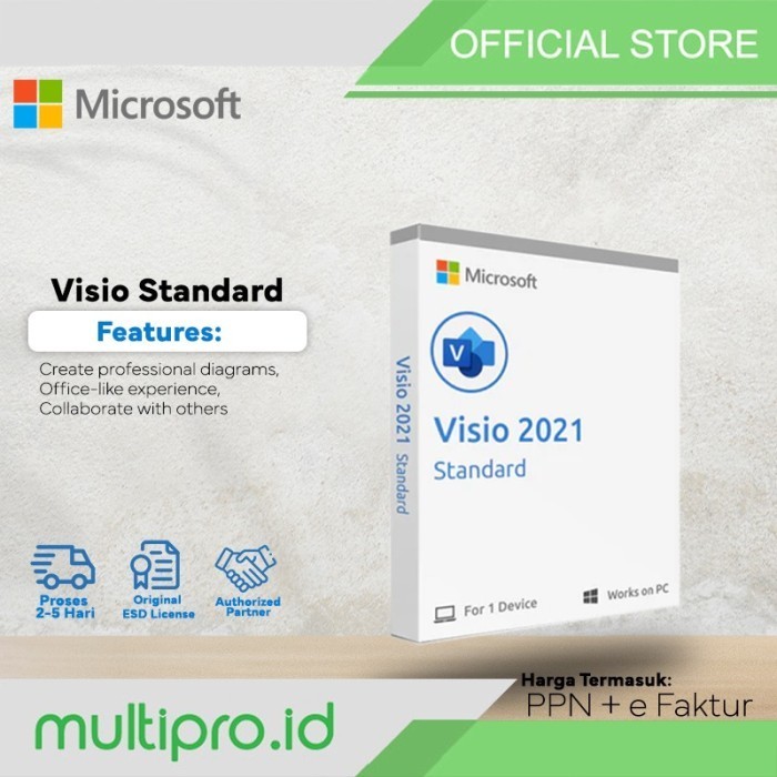 Jual Microsoft Visio Standard 2021 Medialess D86-05942 | Shopee Indonesia