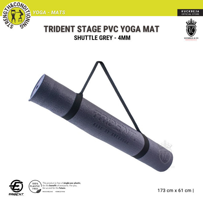 Jual Trident Stage PVC Yoga Mat - Shuttle Grey (4mm) | Shopee Indonesia