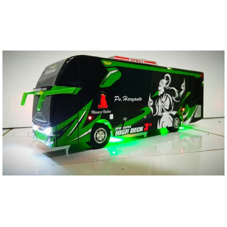 Jual Mainan Unik Miniatur Bus Bis Haryanto Bima Ijo Hijau Rc Remot ...