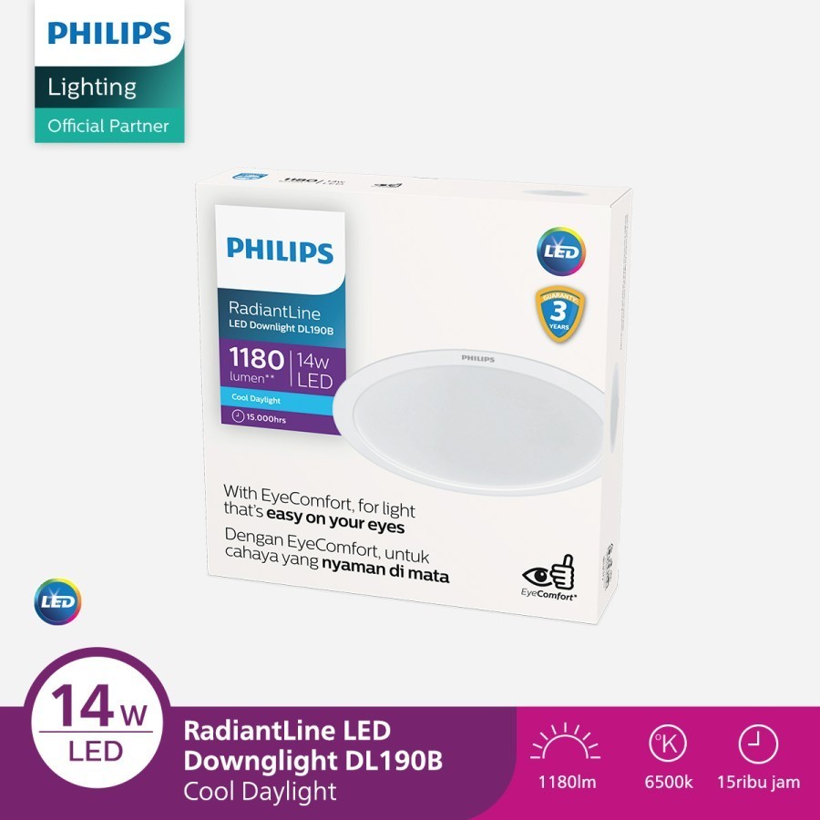 Jual Philips Radiantline Downlight DL190B D150 14W 65K Putih | Shopee ...