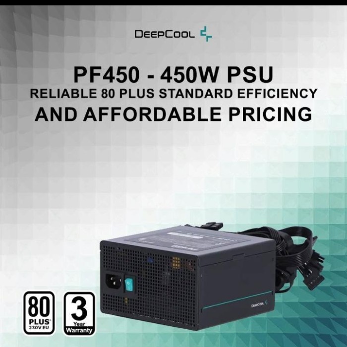 Jual PSU DeepCool PF450 PF 450 450W 80+ White All Flat Cable | Shopee ...